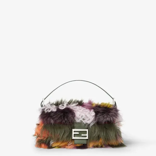 Fendi Baguette® 26424 Multicolor Inlaid Shearling Bag - [multicolor]